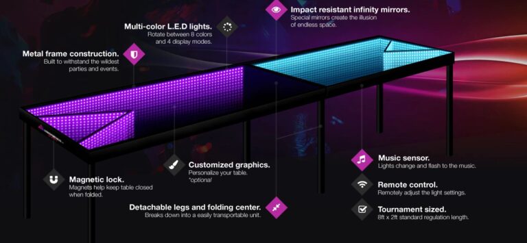 LED GLOW Beer Pong Table Rentals | Absolute Amusements